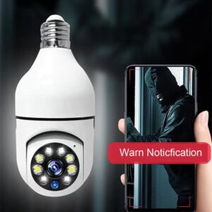 2022 New Light Bulb Camera, Wireless WiFi Full HD 5MP Security Light Bulb Camera, 360 Panoramic IP Camera, 1080P 2.4GHz Indoor Outdoor WiFi Camera with Real-time Motion Detection, Alerts, Night Vision