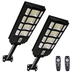 sun need solar street lights,400w solar street lights outdoor dusk to dawn 40000 lumens motion sensor with remote control ip67 waterproof solar outdoor lights for parking lot,garden,backyard (2 pack)