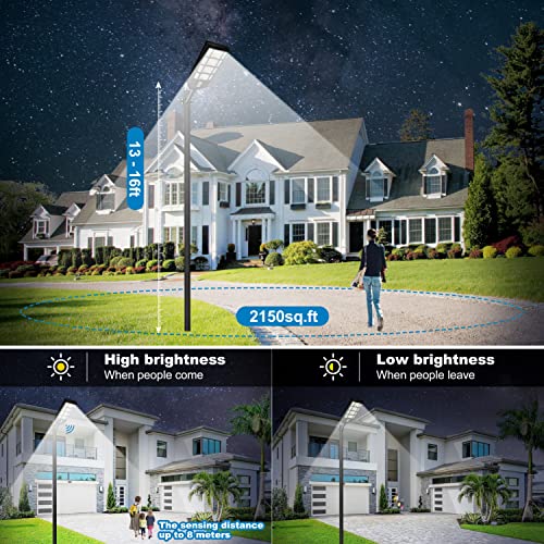 SUN NEED Solar Street Lights,400W Solar Street Lights Outdoor Dusk to Dawn 40000 Lumens Motion Sensor with Remote Control IP67 Waterproof Solar Outdoor Lights for Parking lot,Garden,Backyard (2 Pack)