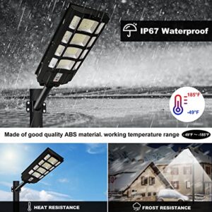 SUN NEED Solar Street Lights,400W Solar Street Lights Outdoor Dusk to Dawn 40000 Lumens Motion Sensor with Remote Control IP67 Waterproof Solar Outdoor Lights for Parking lot,Garden,Backyard (2 Pack)