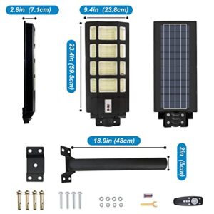 SUN NEED Solar Street Lights,400W Solar Street Lights Outdoor Dusk to Dawn 40000 Lumens Motion Sensor with Remote Control IP67 Waterproof Solar Outdoor Lights for Parking lot,Garden,Backyard (2 Pack)