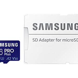 SAMSUNG PRO Plus + Adapter 256GB microSDXC Up to 160MB/s UHS-I, U3, A2, V30, Full HD & 4K UHD Memory Card for Android Smartphones, Tablets, Go Pro and DJI Drone (MB-MD256KA/AM)