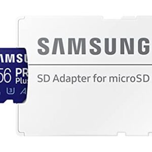 SAMSUNG PRO Plus + Adapter 256GB microSDXC Up to 160MB/s UHS-I, U3, A2, V30, Full HD & 4K UHD Memory Card for Android Smartphones, Tablets, Go Pro and DJI Drone (MB-MD256KA/AM)