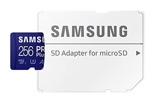 SAMSUNG PRO Plus + Adapter 256GB microSDXC Up to 160MB/s UHS-I, U3, A2, V30, Full HD & 4K UHD Memory Card for Android Smartphones, Tablets, Go Pro and DJI Drone (MB-MD256KA/AM)