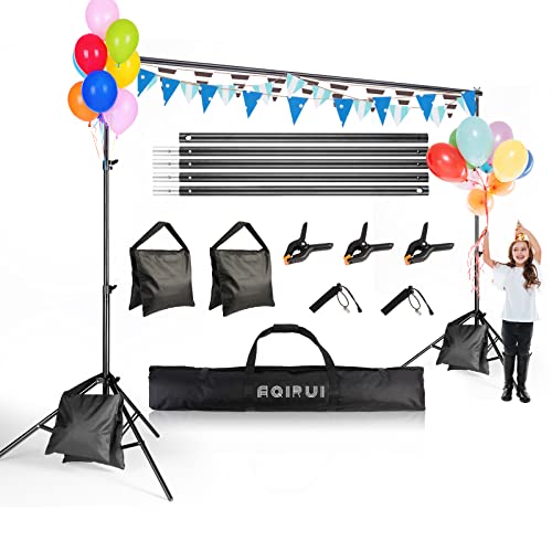 Backdrop Stand 6.5x10ft Adjustable Photo Backdrop Stand kit for Parties Wedding Photography with Carry Bag