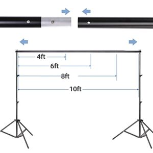 Backdrop Stand 6.5x10ft Adjustable Photo Backdrop Stand kit for Parties Wedding Photography with Carry Bag