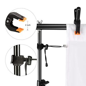 Backdrop Stand 6.5x10ft Adjustable Photo Backdrop Stand kit for Parties Wedding Photography with Carry Bag