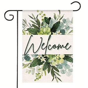 homfreest spring welcome garden flag 12×18 inch vertical double sided seasonal floral yard flag outside farmhouse decor for outdoor yard garden porch