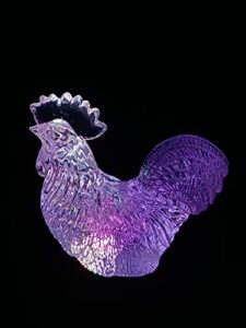 starry illuminate 1 pcs solar color changing rooster style garden stake light, clear