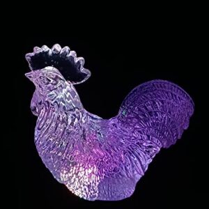 Starry Illuminate 1 PCS Solar Color Changing Rooster Style Garden Stake Light, Clear