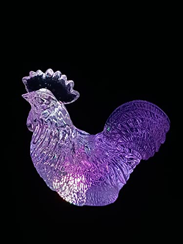 Starry Illuminate 1 PCS Solar Color Changing Rooster Style Garden Stake Light, Clear