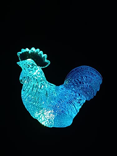 Starry Illuminate 1 PCS Solar Color Changing Rooster Style Garden Stake Light, Clear