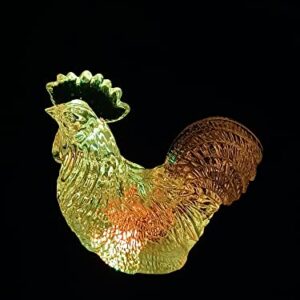 Starry Illuminate 1 PCS Solar Color Changing Rooster Style Garden Stake Light, Clear