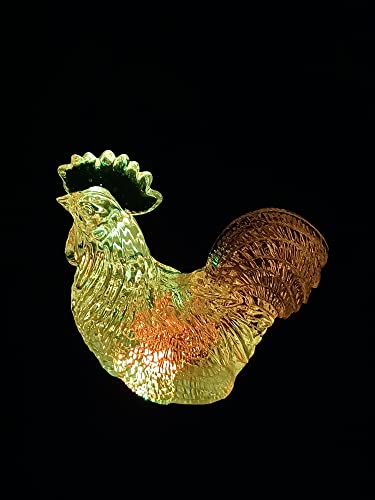 Starry Illuminate 1 PCS Solar Color Changing Rooster Style Garden Stake Light, Clear