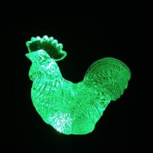 Starry Illuminate 1 PCS Solar Color Changing Rooster Style Garden Stake Light, Clear