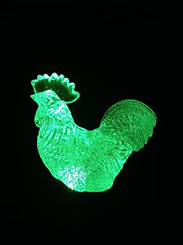 Starry Illuminate 1 PCS Solar Color Changing Rooster Style Garden Stake Light, Clear