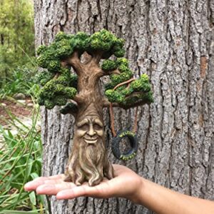 Fairy and Garden Gnome Tree - Enchanted Grandpa Miniature Tree with Removable Glow in The Dark Welcome Sign for Fairies and Lawn Gnomes