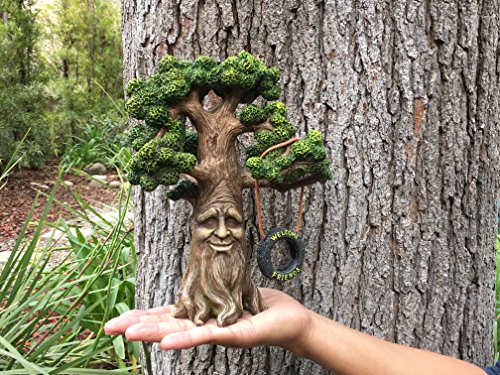 Fairy and Garden Gnome Tree - Enchanted Grandpa Miniature Tree with Removable Glow in The Dark Welcome Sign for Fairies and Lawn Gnomes