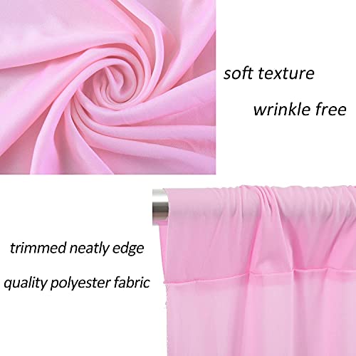 AK TRADING 10 feet x 10 feet Polyester Backdrop Drapes Curtains Panels with Rod Pockets - Wedding Ceremony Party Home Window Decorations - Pink (DRAPE-5x10-PINK), 5FT x 10FT