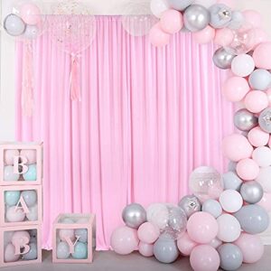 AK TRADING 10 feet x 10 feet Polyester Backdrop Drapes Curtains Panels with Rod Pockets - Wedding Ceremony Party Home Window Decorations - Pink (DRAPE-5x10-PINK), 5FT x 10FT