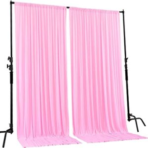 AK TRADING 10 feet x 10 feet Polyester Backdrop Drapes Curtains Panels with Rod Pockets - Wedding Ceremony Party Home Window Decorations - Pink (DRAPE-5x10-PINK), 5FT x 10FT