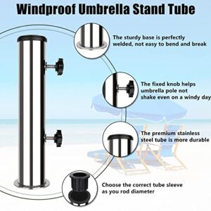 Outdoor Patio Umbrella Base Stand, Stainless Steel Patio Umbrella Stand Marble Flag Pole Holder Heavy Duty Granite Umbrella Stand for Yard, Garden, Deck, Backyard and Balcony (for Dia.1.25"-1.9")