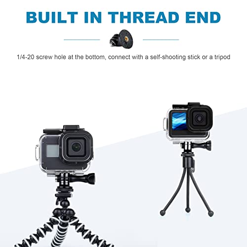 YALLSAME Tripod Mount for GoPro Tripod Mount Adapter with 1/4 Inch -20 Tripod Stud Accessories Compatible with GoPro Hero 2018 11 10 9 8 7 6 5 4 3 3+ 2 1 Session Fusion MAX DJI OSMO Action Camera