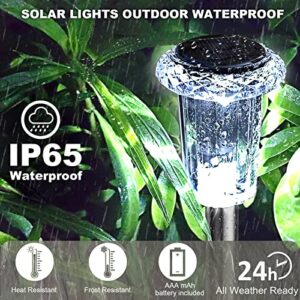 LIANGLOME Solar Lights Outdoor Pathway - 8 Pack Solar Lights Outdoor Waterproof Stainless Steel Solar Garden Lights for Landscape Patio Lawn Yard Driveway-Color Changing