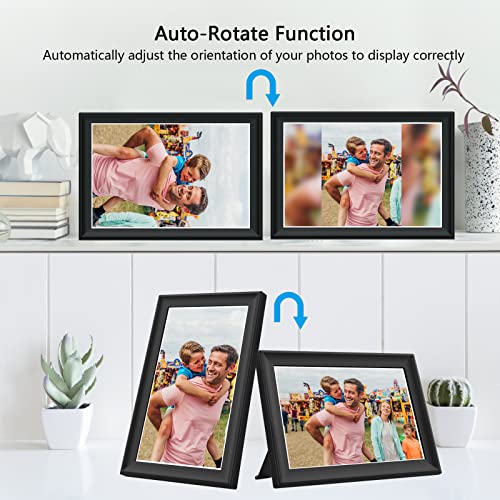 FRAMEO 10.5 Inch Smart WiFi Digital Photo Frame 1920x1280 FHD IPS LCD Touch Screen, Auto-Rotate, 32GB Storage, Support SD Card & USB Drive, Share Moments Instantly via Frameo App from Anywhere