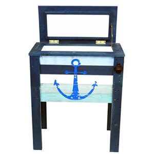 backyard expressions patio · home · garden 908343 coastal design outdoor patio cooler, 45 quart, grey/teal anchor