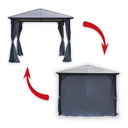 Garden lucky 10'x12' Replacement Gazebo Curtains 4 Panels for Patio Garden Backyard Gery,Only Curtains