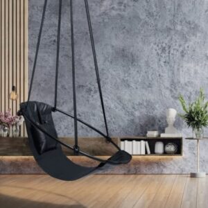 Mern Living Hanging Chair - Handmade Modern Hammock Chair, Hanging Chair for Bedroom, Indoor & Outdoor Patio Swing, Steel & Double Layer Faux Leather, Easy 3-Step Setup 275 lbs Capacity |