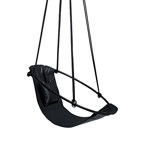 Mern Living Hanging Chair - Handmade Modern Hammock Chair, Hanging Chair for Bedroom, Indoor & Outdoor Patio Swing, Steel & Double Layer Faux Leather, Easy 3-Step Setup 275 lbs Capacity |