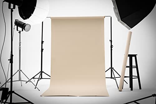 Kate Seamless Paper Backdrop for Photography Beige Cream Photo Backdrop Paper (53''x16.4' Ivorine)