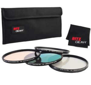 ritz gear™ 40.5mm premium hd mc super slim lens filter set (uv, cpl, nd9, warming) with schott optical glass