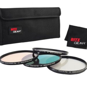 Ritz Gear™ 40.5mm Premium HD MC Super Slim Lens Filter Set (UV, CPL, ND9, Warming) with Schott Optical Glass