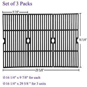 GasSaf Grill Grates Replacement for Backyard GBC1255W, GBC1460W, BC1461W, Uniflame GBC1059WB, GBC1143W-C, Better Homes & Garden GBC1362W, GBC1562W and Other Grills (16 1/4 X 29 5/8")(Set of 3-Pack)