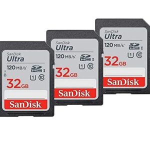 SanDisk 32GB 3-Pack Ultra SDHC UHS-I Memory Card (3x32GB) - SDSDUN4-032G-GN6IM