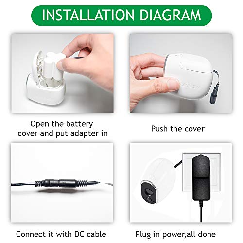 Power Adapter with 16 Feet Cable, Plug Adapter Compatible with Arlo Camera (VMC3030, VMS3430), Replace CR123A