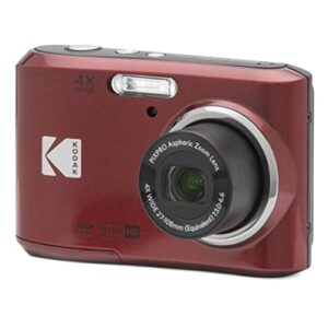 kodak pixpro friendly zoom fz45-rd 16mp digital camera with 4x optical zoom 27mm wide angle and 2.7″ lcd screen (red)