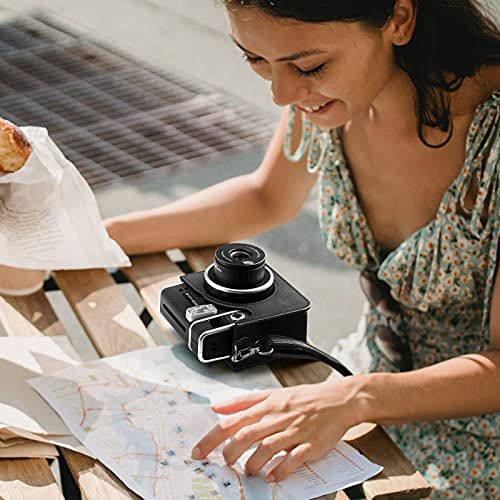 Fintie Protective Case for Fujifilm Instax Mini 40 Instant Camera - Premium Vegan Leather Bag Cover with Removable Adjustable Strap, Vintage Black