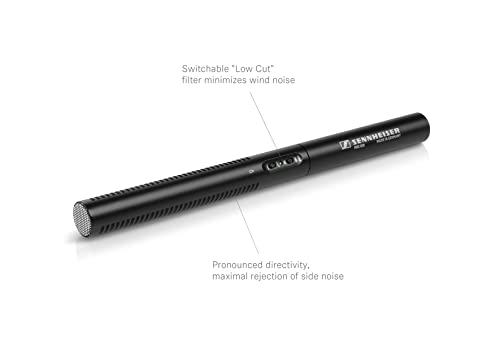 Sennheiser Professional MKE 600 Shotgun Microphone with XLR-3 to 3.5mm Connector for Video Camera/Camcorder