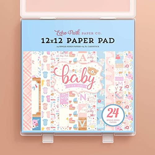 iBune 4 Pack 12x12 Paper Storage, Scrapbook Storage Box for 12" x 12" Paper, Portable Slim Project Case Plastic Craft Paper Storage Box, Inner Size 12.2 x 12.2 x 0.85 in