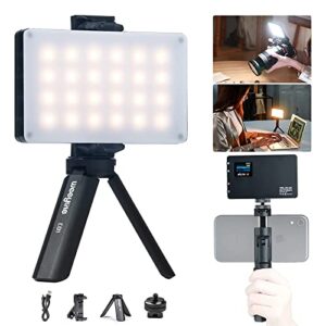 viltrox led on camera video light, video conference lighting kit with mini tripod, pocket photo light bi-color 2500-8500k panel lights photography lighting for video recording photoshoot zoom lighting