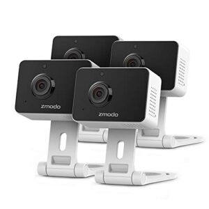 zmodo mini wifi camera, video baby monitor with camera and audio, 1080p wireless security camera, two-way audio, 4 pack