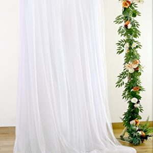 White Tulle Backdrop Curtains for Baby Shower Parties Wedding,3 Layer Sheer Photo Drape Backdrop for Photography Props 5 ft X 7 ft