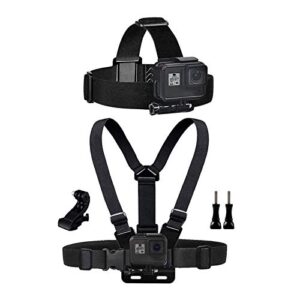 dream bull chest mount harness chesty vest head mount strap for action camera compatible with gopro hero 11,10,9,8,max,go pro hero 7,6, 5,4, session,3+,3,hero (2018),fusion,dji osmo,akaso