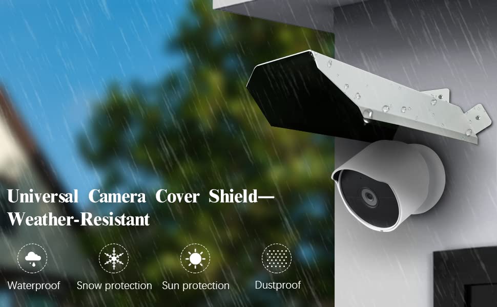 Universal Security Camera Sun Rain Cover Shield, Protective Roof for Dome/Bullet Outdoor Camera