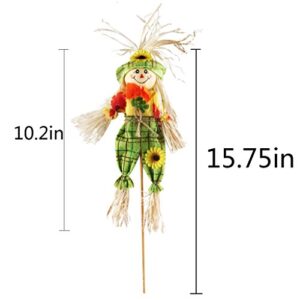 IFOYO Small Fall Harvest Scarecrow Decor, 3 Pack Happy Christmas Decorations 15.75 Inch Scarecrow Christmas Decoration for Garden, Home, Yard, Porch, Thanksgiving Decor