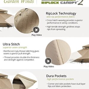 2012 3-Person Striped Swing Replacement Canopy - RipLock